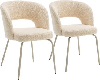 Happy Garden 2 St&uuml;hle Flavia aus Stoff, Schnalle Beige, Schaumstoffpolsterung, Beine aus Stahl