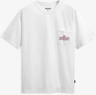 Sebago Homme, Tops, Blanc, Taille: 2XL T-shirt en coton avec imprim&eacute; graphique et poche