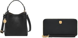 Fossil Femme Jessie Sac en cuir noir et portefeuille Lennox, Coffret