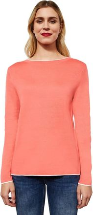 Street One Damen A301896 Strickpullover, Sunset Coral, 34