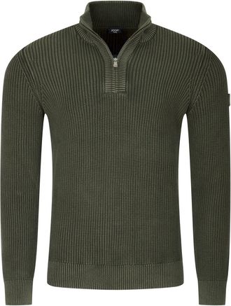 Joop Herren Stehkragen Pullover HENRIO - Regular Fit Schwarz Grau Gr&uuml;n Cotton, Gr&ouml;&szlig;e:3XL, Farbe:Dark Green 306