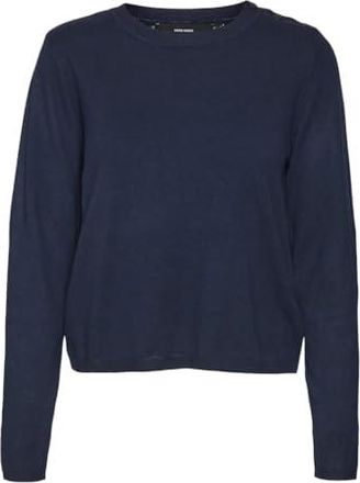 Vero Moda Vmfantastic Ls Pull à col Rond GA Boo Tricot, Blazer Bleu Marine, XS Femme