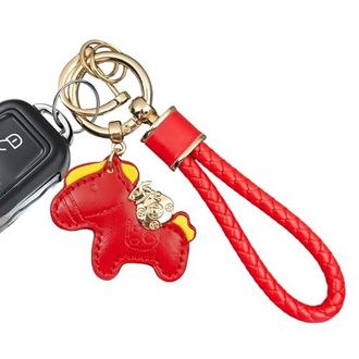 Generico Porte-cl&eacute;s Ann&eacute;e du Cheval - Ornement Portefeuille en Cuir,Pendentif Pour Sac Festival De Printemps | Pour Gar&ccedil;ons Adolescents Adultes Collectionneurs