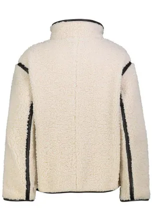 Sublevel Kurzjacke Damen Teddyjacke Sherpa Optik Kunstlederdetails, Stehkragen