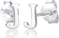Elli Boucles dOreilles Elli - Lettre J Clous dOreilles Femme - (925/1000) Argent