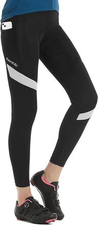 Santic Fahrradhose Damen Gepolstert Lang - Radhose Lang, Radlerhose Gepolstert Schwarz EU 3XL