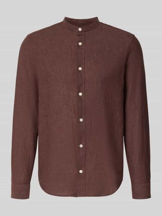 Only & Sons Slim Fit Freizeithemd aus Baumwoll-Leinen-Mix Modell CAIDEN