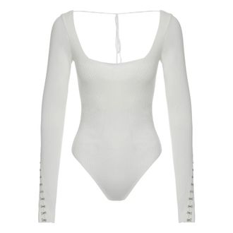 ANNA OCTOBER Lang&auml;rmliger Strickbody - - Tops - Damen - Wei&szlig; - M
