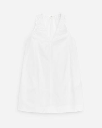 Arket Gerafftes Kleid Mit V-Ausschnitt -Wei&szlig;