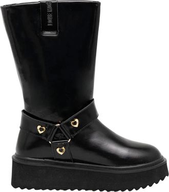 Love Moschino Femme, Chaussures, Noir, Taille: 39 EU Bottines en cuir &agrave; plateforme