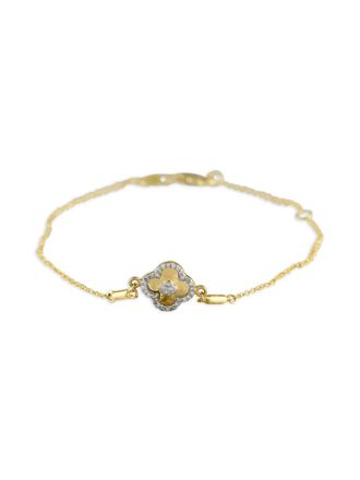 Luxury Bazaar bracelet Quatrefoil en or 14ct serti de diamant - Jaune