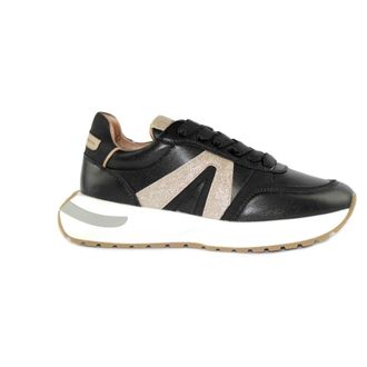 Alexander Smith Schwarze/Goldene Kalbsleder Sneakers - - Shoes - Damen - Schwarzk - 40 EU