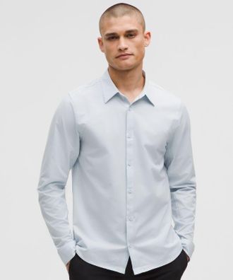 lululemon New Venture Langarmshirt er Slim Fit für Männer - Größe 2XL in Starch Blue