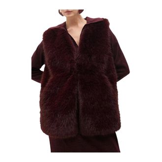 Lola Casademunt Gilet avec doublure douillette et logos - Femme - Vestes - Rouge - Taille: 42 FR