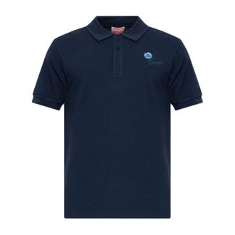 Kenzo Homme, Tops, Bleu, Taille: S Polo slim brod&eacute; tulipe