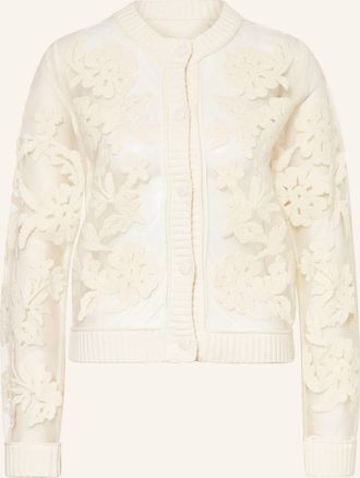 Rich & Royal Strickjacke Im Materialmix weiss