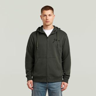 G-Star Script Hooded Zip Sweater - Grau - Herren