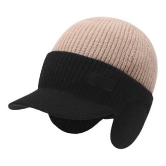Generic Bonnet dhiver en tricot &eacute;lastique et chaud avec oreilles - Unisexe - Avec bord et oreilles - Pour homme et femme - 2026 - B&eacute;ret basque pour carnaval, 