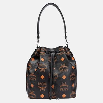 MCM Crossbody Bags - Beuteltaschen Dessau Kordelzugtasche in Maxi Viset - Gr. unisize - in Schwarz - f&uuml;r Damen