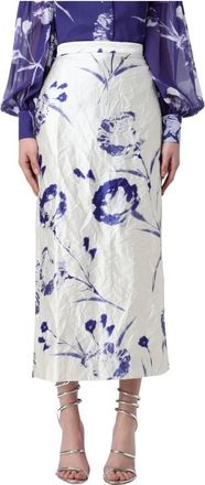 Erdem Femme, Jupes, Multicolore, Taille: 40 FR Floral Print Silk Midi Skirt