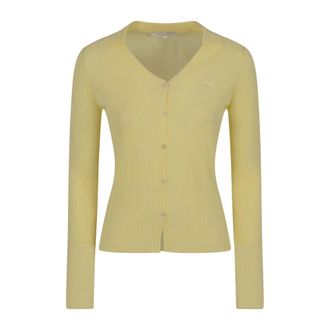 Maison Kitsun&eacute; Baby Fox Feinstrick-Cardigan - - Knitwear - Damen - Gelb - XL