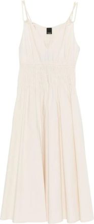Pinko Pinko, Femme, Robes, Beige, Taille: 38 FR Amie Gathered Midi Dress