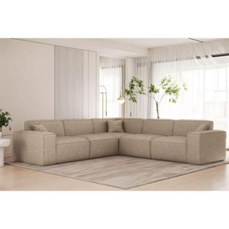 Fun Möbel Ecksofa Designersofa CELES PREMIUM in Stoff Artico Beige Seite Universal