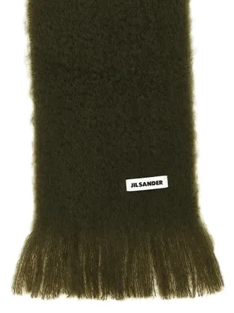Jil Sander Mohair Wool Blend Scarf - Olive