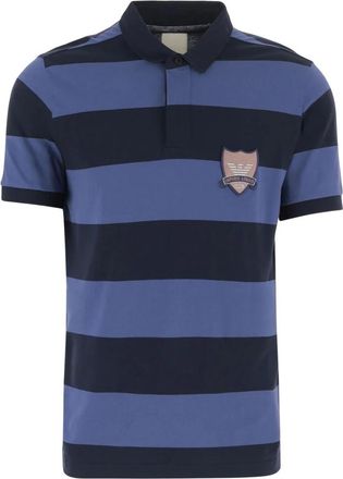 Emporio Armani Homme, Tops, Rouge, Taille: L Polo Ray&eacute; en Coton avec Logo