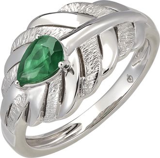 Edenly Panache Ring - Altesse - Weißgold 18 Karat und synthetischer Smaragd