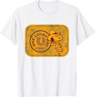 Peanuts Snoopy Vatertag Lucky Dad Größte Rodeo-Familie T-Shirt
