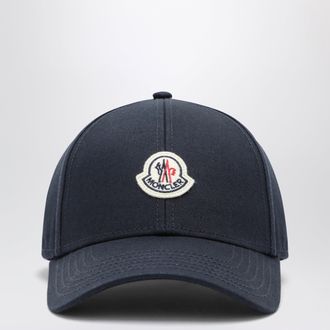Moncler Marineblaue Baseballkappe mit Logo-Patch
