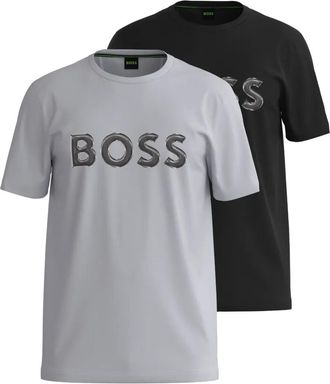 BOSS T-Shirt mit Logo-Print - Weiß