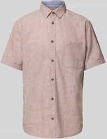 Tom Tailor Regular Fit Leinenhemd mit kurzem Arm