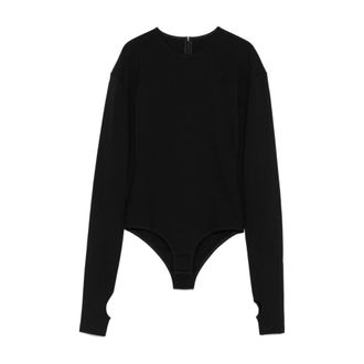 Maison Margiela Schwarzes Oberteil mit Rei&szlig;verschluss und langen &Auml;rmeln - - Tops - Damen - Schwarzk - XS