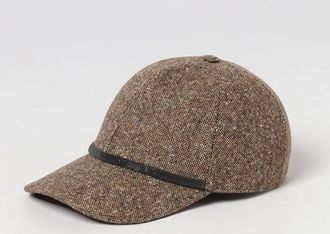 Brunello Cucinelli Casquette de baseball en laine avec broderie et d&eacute;tail monile