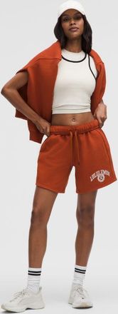 lululemon Short Scuba Oversized taille mi-haute Graphic pour Femmes - 18 cm - Orange - Taille 2XS