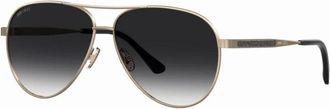 Jimmy Choo London Goldene Metallsonnenbrille mit Grauen Gl&auml;sern - - Accessories - Damen - Gelb - ONE SIZE