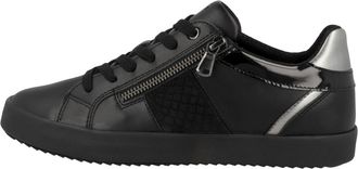 Geox Mädchen D Blomiee Sneaker, Schwarz, 39 EU