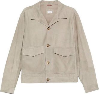 Brunello Cucinelli Blouson En Cuir - Beige
