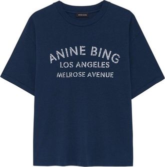 Anine Bing Cade Tee Melrose Stencil - Navy