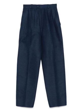 Saint Laurent pantalon en soie (années 1980) - Bleu