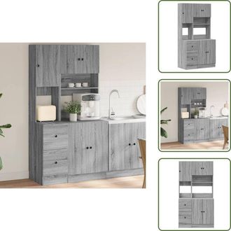 vidaXL K&uuml;chenregal - vidaXL K&uuml;chenschrank Grau Sonoma 95x50x180 cm Holzwerkstoff - Stauraum