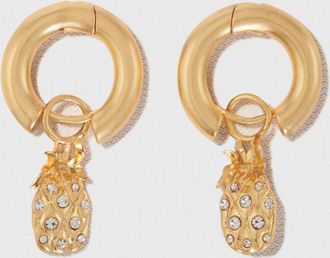 Maje Mini Cr&eacute;oles Ananas &Agrave; Strass - Dor&eacute; - Maje