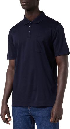Maerz Herren Poloshirt, Mercerisiert Polohemd, Navy, 50 EU