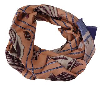 Dolce & Gabbana Mens Linen Seashell Print Scarf Multicolor