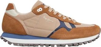 Pepe Jeans London Pantoufles en Cuir Marron Brit-on Prints