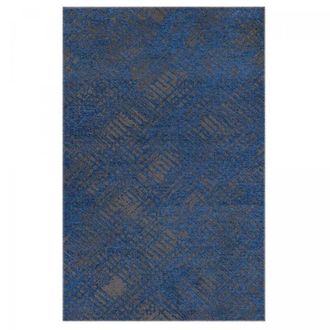 Jadorel Tapis salon et chambre 115x180 bleu et gris rectangle tiss&eacute; motif faux uni TEREMINDE
