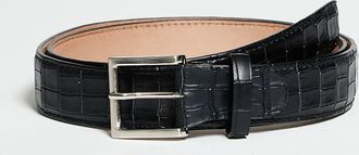 Reptiles House Ross - Krokodil-Print Ledergürtel - Schwarz