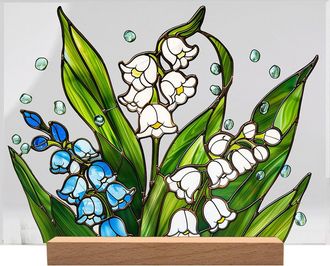 Generic Gemalte Dekorationen mit bunten Blumenmotiven, imitierten Acrylglasdekorationen - Bunte Lichtf&auml;nger mit kreativem Blumenmuster | Tischdekoration mit d